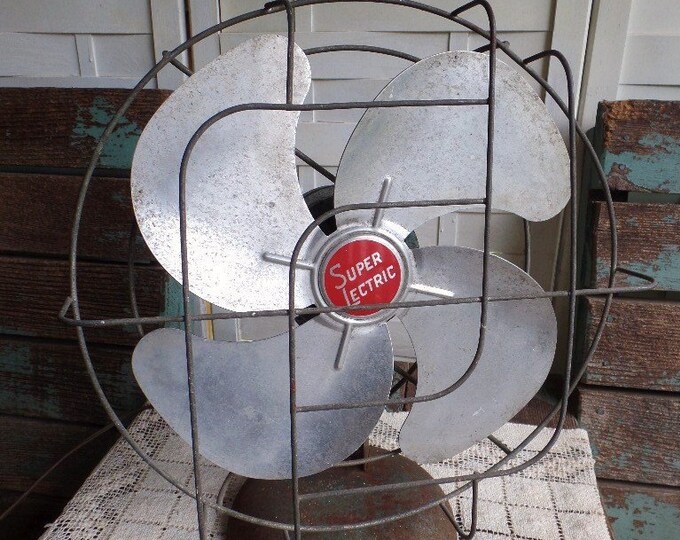 Vintage Super Lectric Table Top Fan Industrial Art Mid Century - Etsy