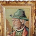 Vintage Large Needlepoint Picture French Countryman With Pipe Ornate ...