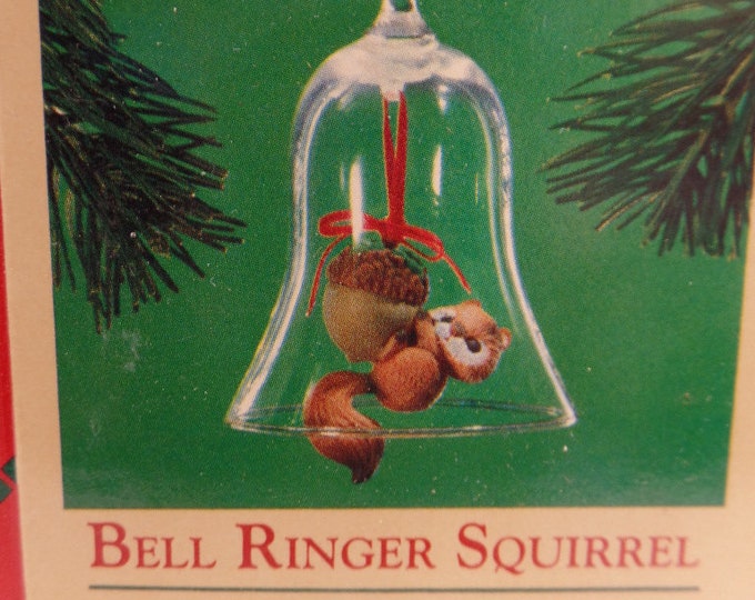 Hallmark Bell Ringer Squirrel Christmas Ornament 1985 NOS Glass Bell - Etsy
