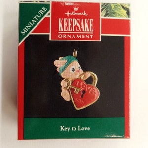Hallmark Key to Love Miniature Christmas Ornament 1991 Feather Tree ...
