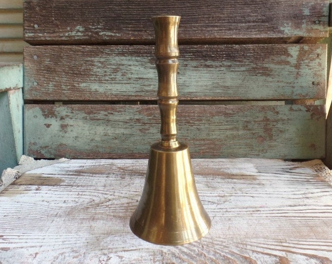 Vintage Large Solid Brass Hand Bell 7 1/2 Tall - Etsy