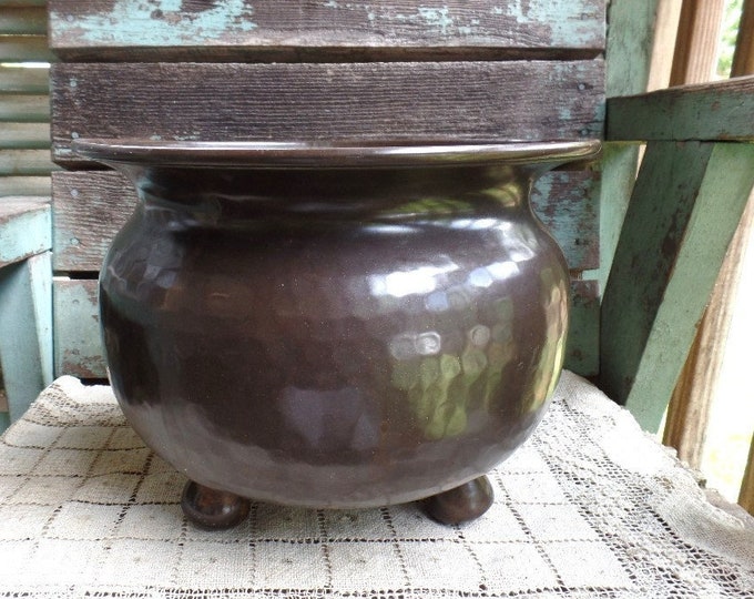 Vintage Footed Hammered Copper Pot Copper Planter Russian Copper Flower ...