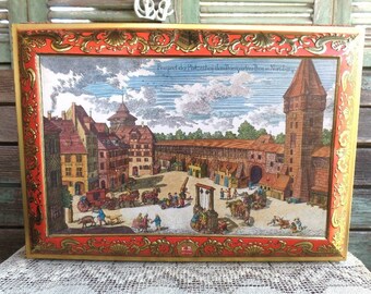 Extra Large Vintage German Cookie Tin Lebkuchen Schmidt Nurnberg Made ...