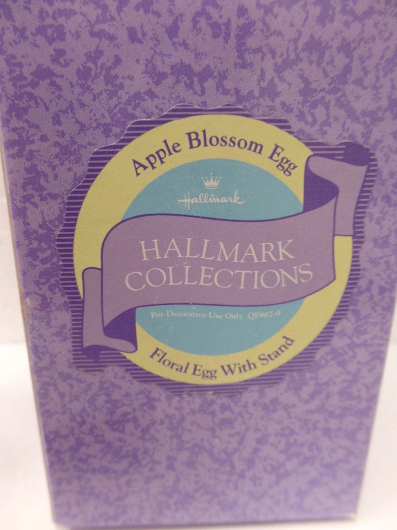Hallmark Apple Blossom Porcelain Egg With Stand 1990 | Etsy