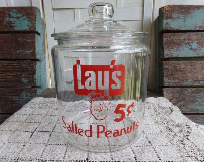 Vintage Lay's Salted Peanuts Glass Jar Store Display - Etsy