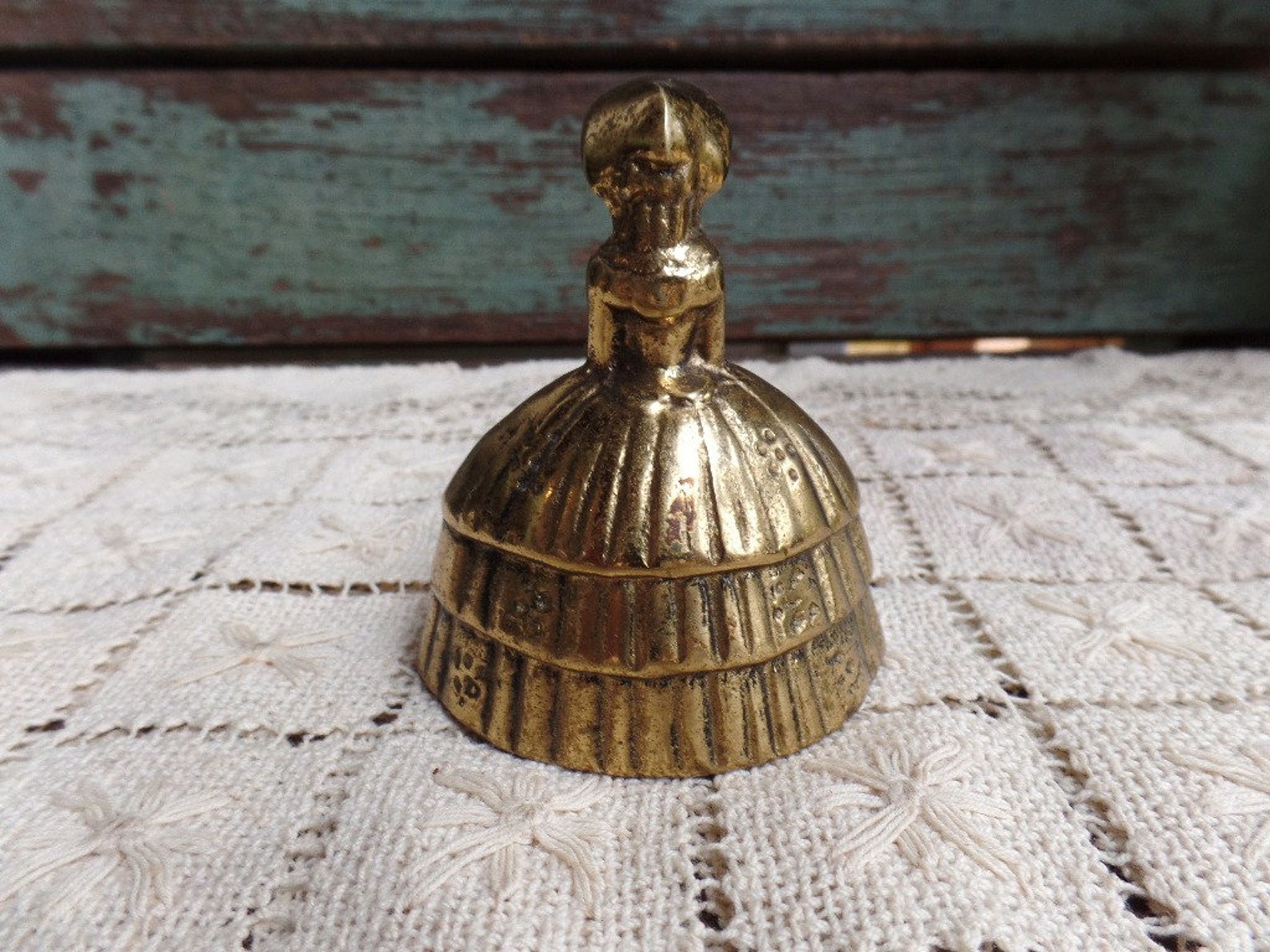 Vintage Solid Brass Southern Lady Bell - Etsy