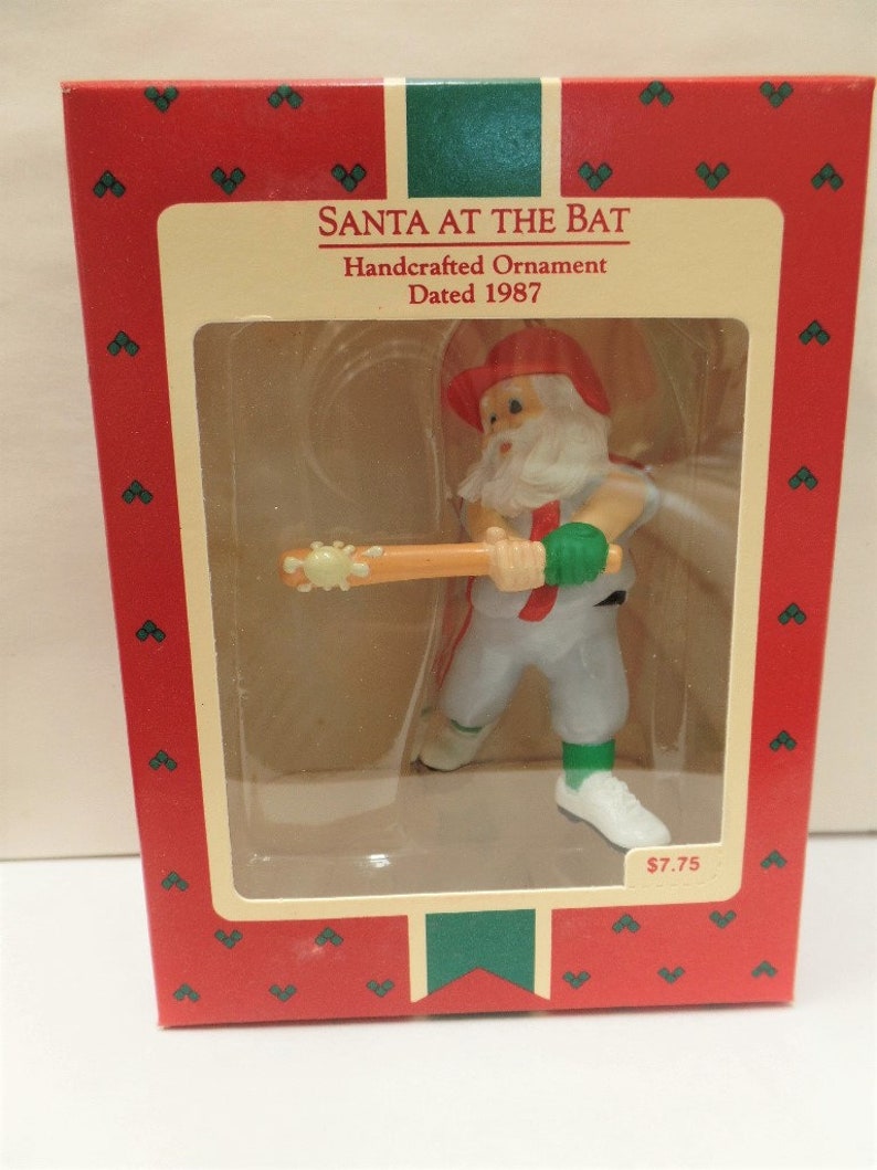 Hallmark Santa at the Bat Christmas Ornament 1987 NRFB New Santa ...