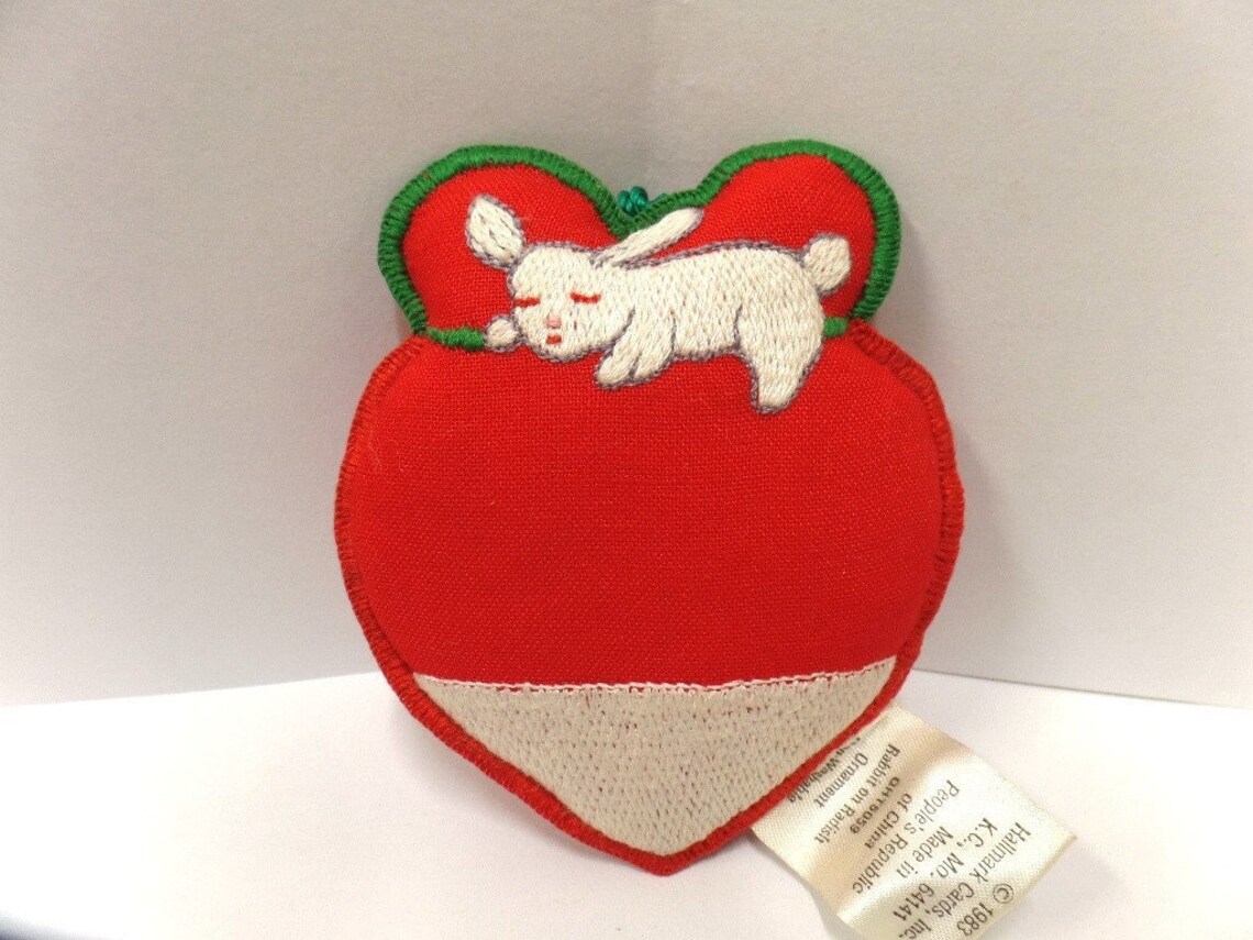 Hallmark Rabbit on Radish Fabric Christmas Ornament 1983 NOS - Etsy