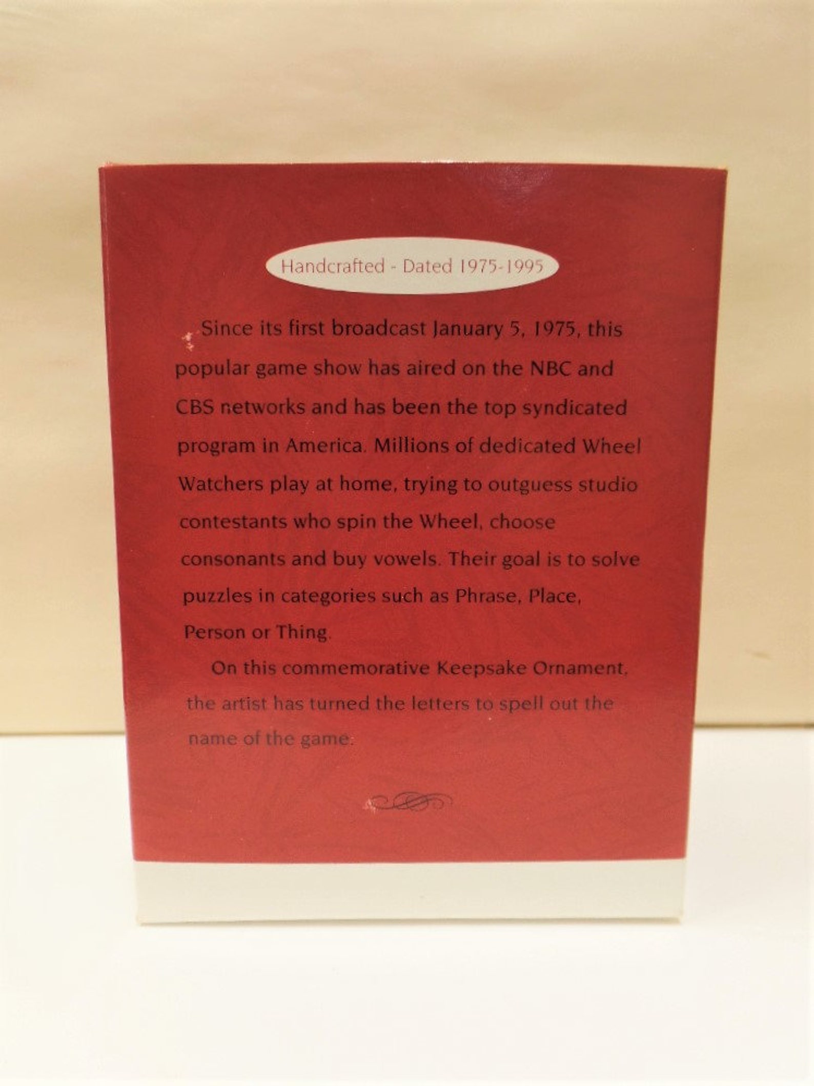 Hallmark Wheel of Fortune Christmas Ornament 1995 NOS NRFB - Etsy