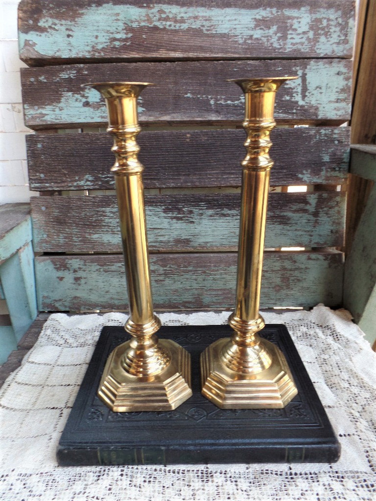 Vintage Pair Brass Candlestick Holders Brass Home Decor - Etsy