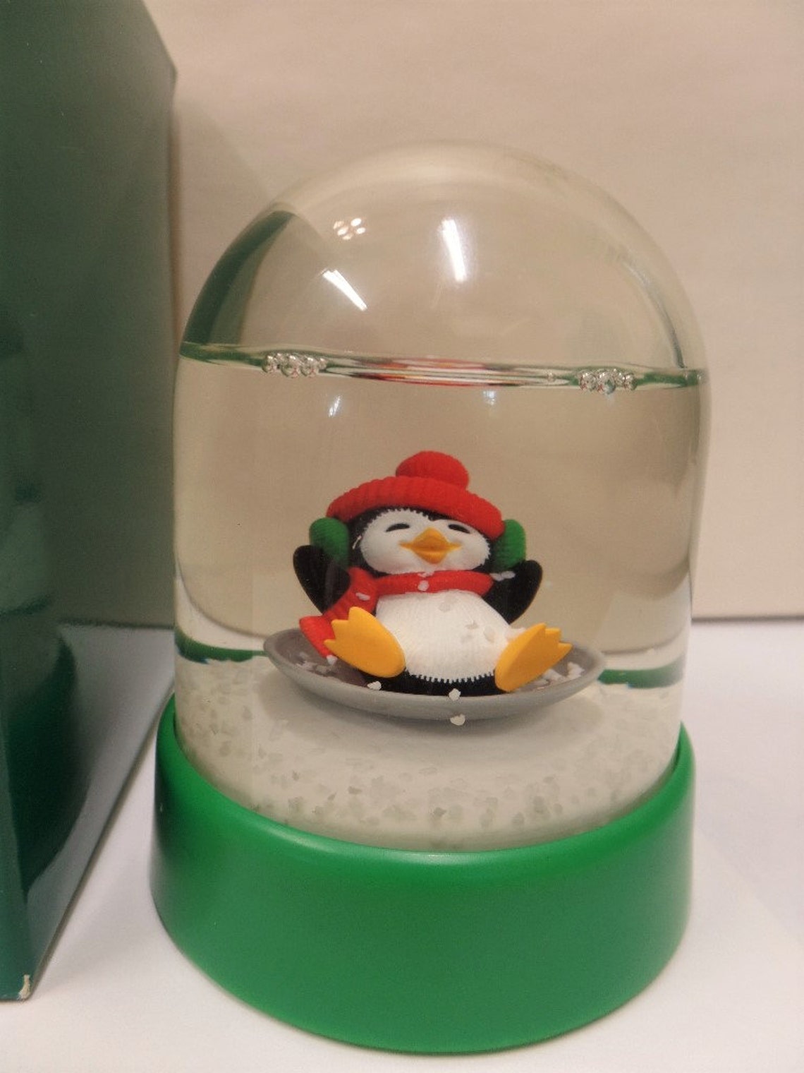 Hallmark Christmas Snow Dome With Sledding Penguin 1986 NOS | Etsy