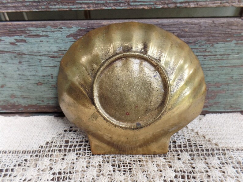 Vintage Solid Brass Shell Ashtray Trinket Dish - Etsy