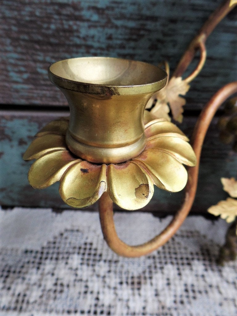 Vintage Petites Choses Double Arm Wall Sconce Grapevine Design | Etsy