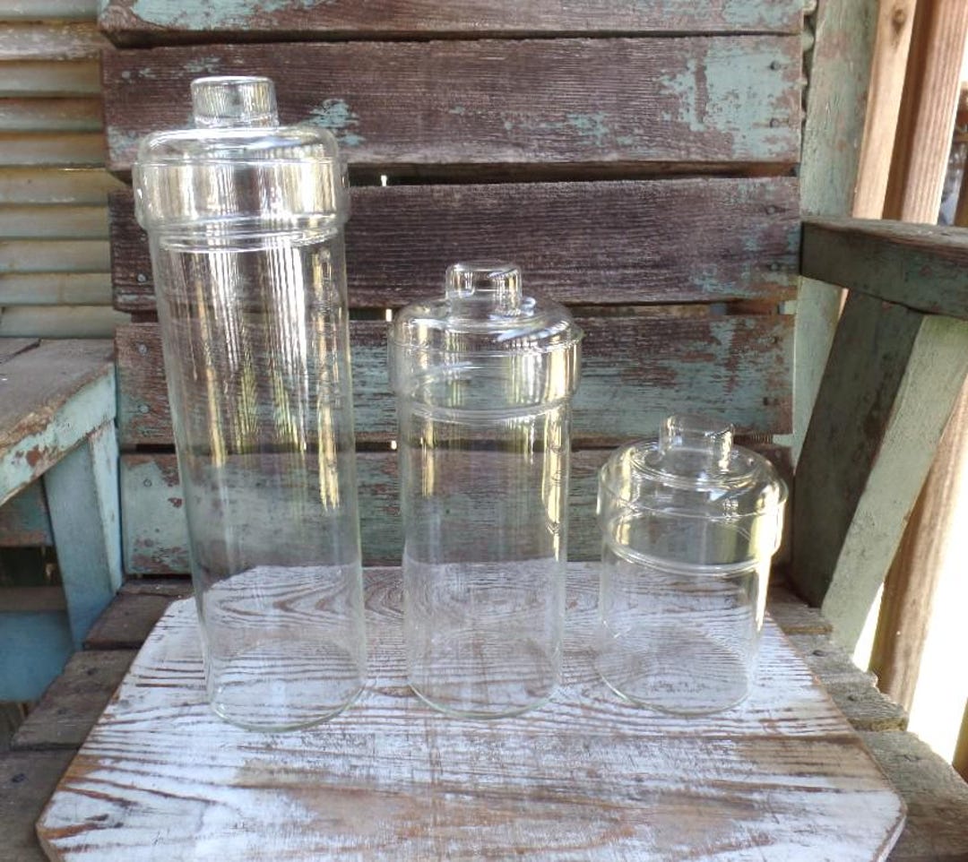Vintage Set of Three Clear Glass Show It All Storage Containers by ...