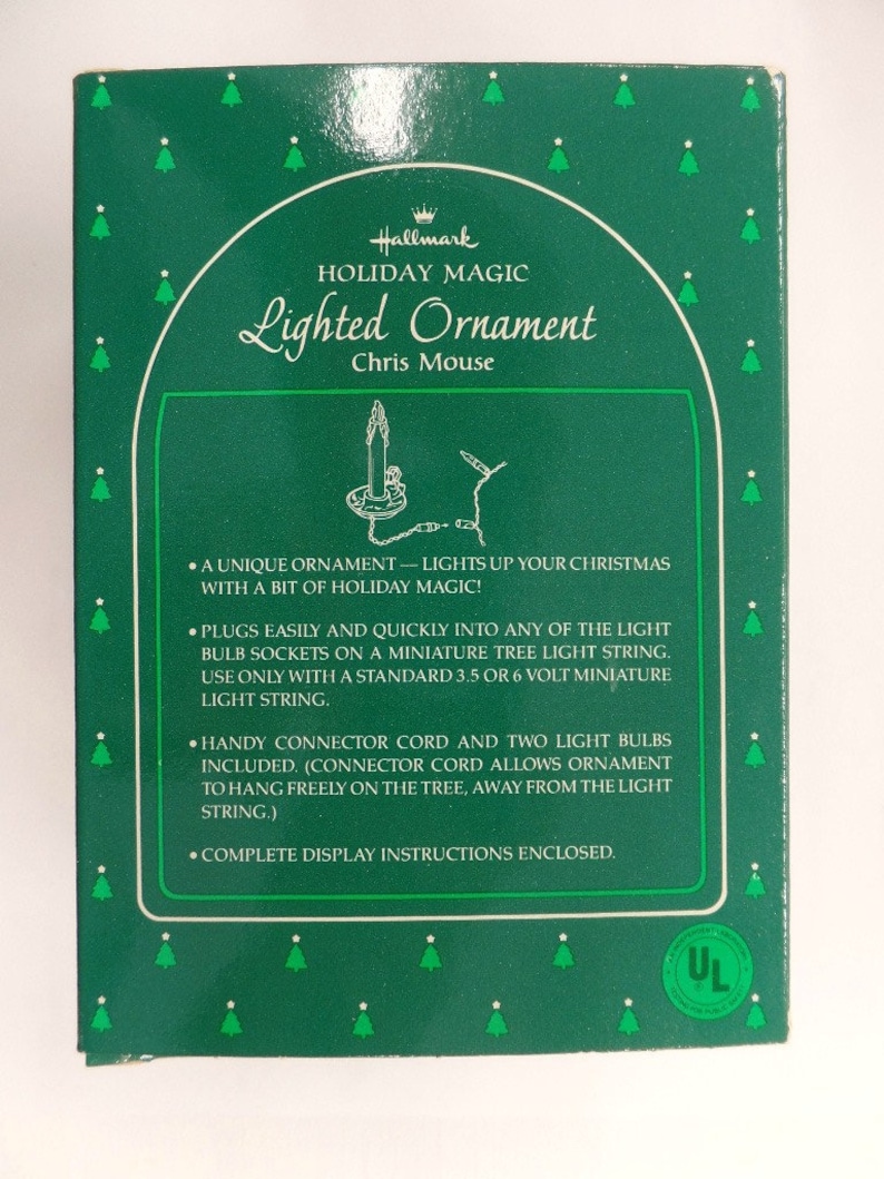 Hallmark Chris Mouse Lighted Christmas Ornament 1985 NOS 1st in Series ...