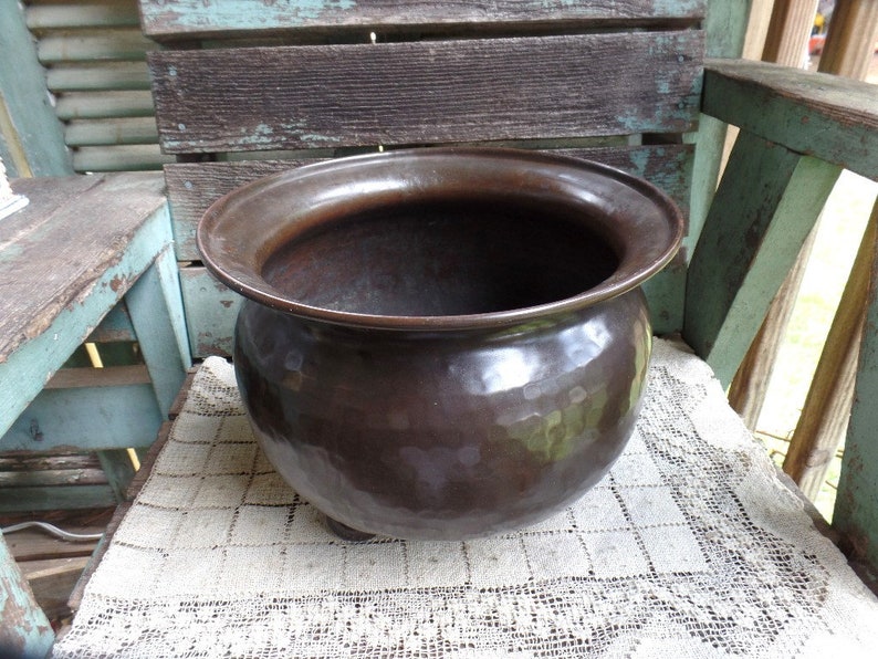 Vintage Footed Hammered Copper Pot Copper Planter Russian - Etsy