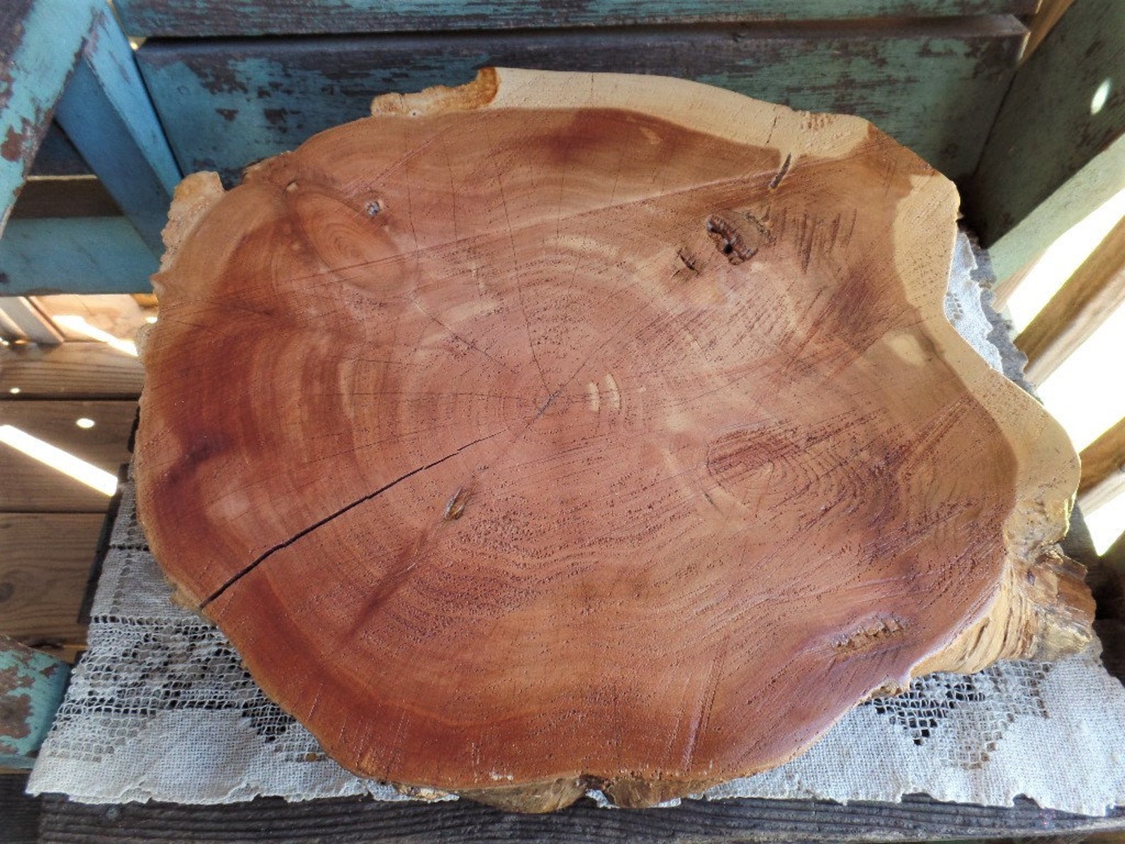 Handmade Rough Cut Footed Cedar Display Piece Rustic Farmhouse | Etsy