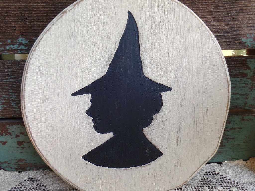 Handmade Folk Art Wood Sign Witch Halloween Decor Shabby Chic | Etsy