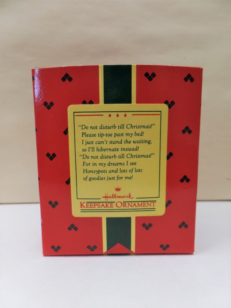 Hallmark Do Not Disturb Christmas Ornament 1985 NRFB New Flocked Bear ...