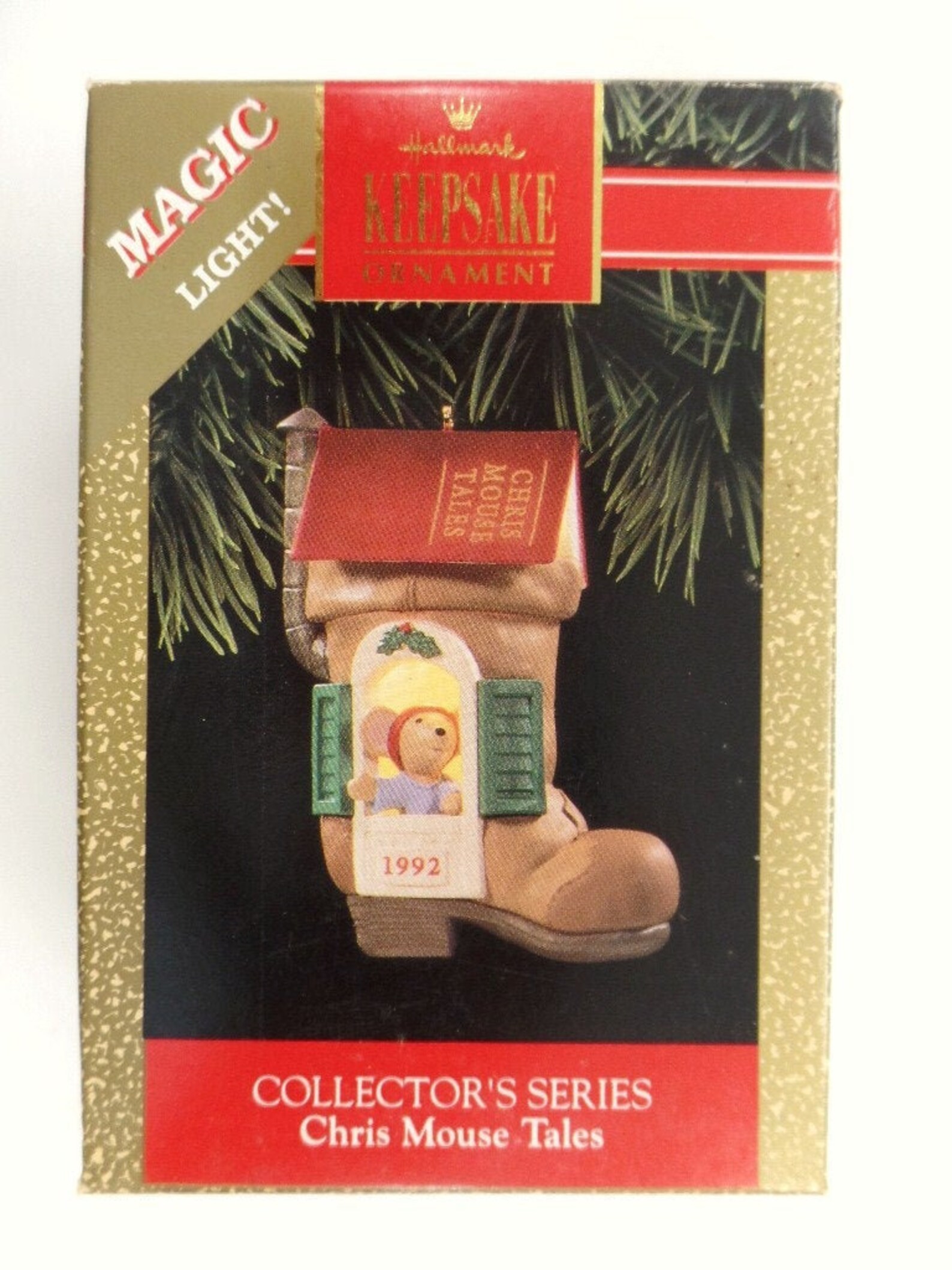 Hallmark Chris Mouse Tales Christmas Lighted Ornament 1992 | Etsy