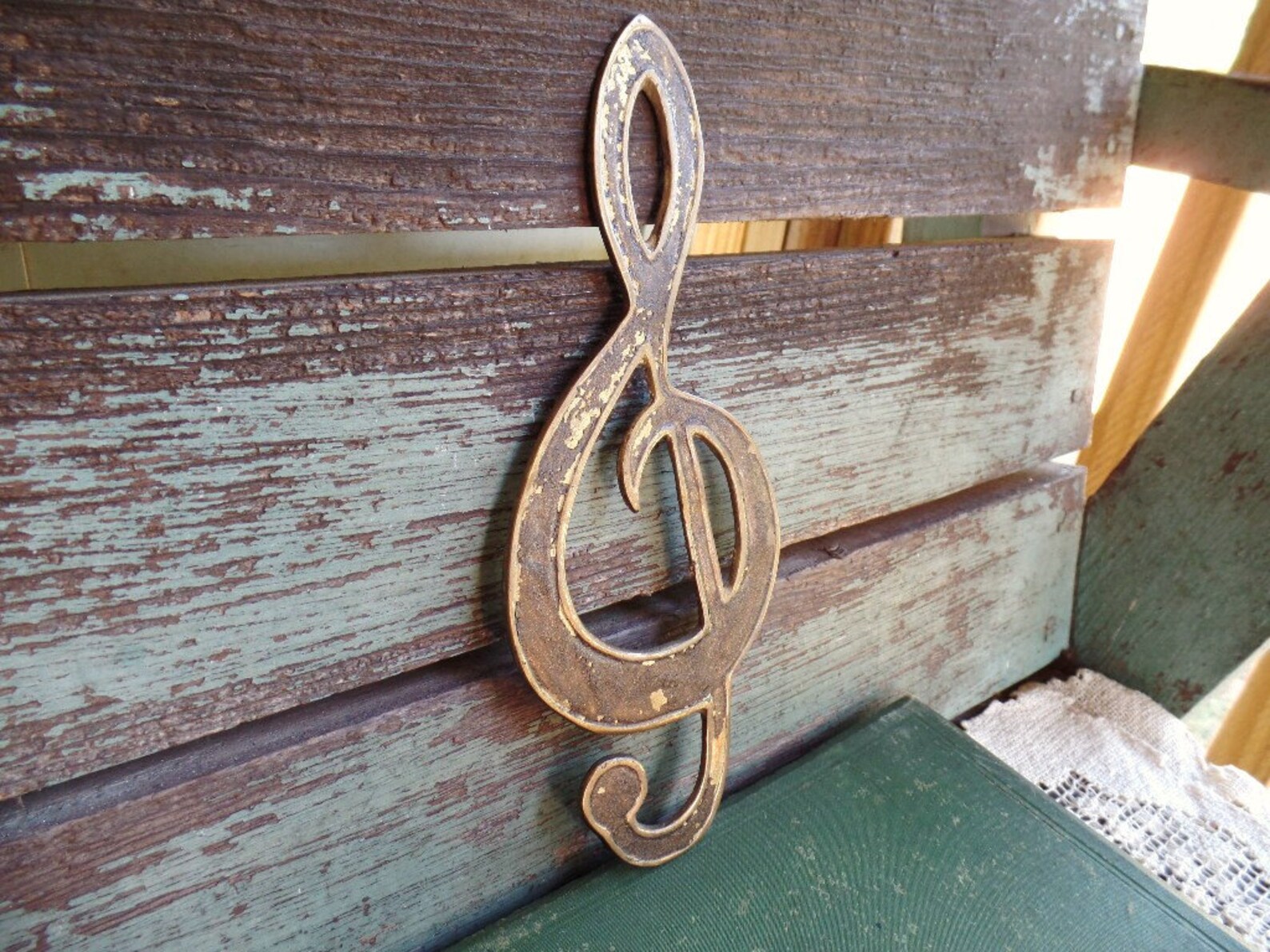 Vintage Solid Brass Musical Note Brass Wall Plaque - Etsy