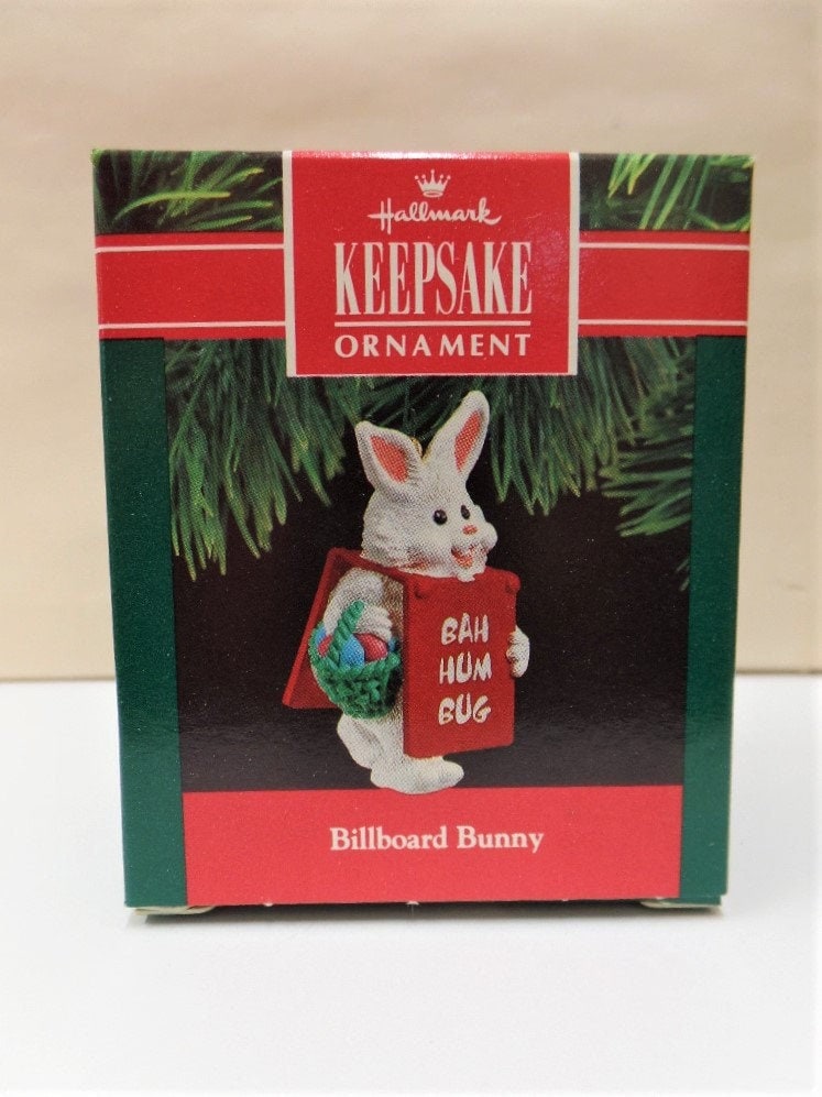 Hallmark Billboard Bunny Christmas Ornament 1990 NOS Bunny | Etsy