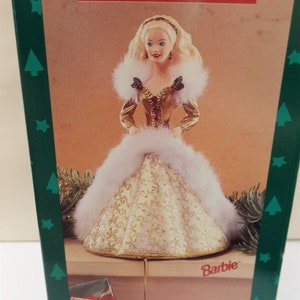 Vintage Hallmark Barbie Stocking Hanger 1995 NOS Original Box Gold ...
