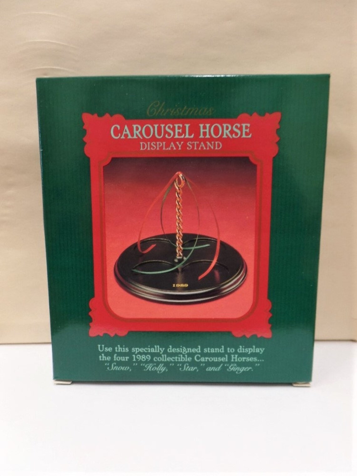 Hallmark Carousel Horse Display Stand for Christmas Ornaments 1989 NRFB ...