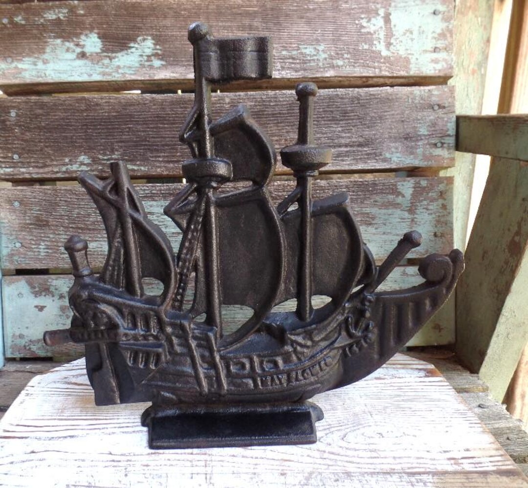 Vintage Cast Iron Mayflower Doorstop Metal Ship Door Stop - Etsy