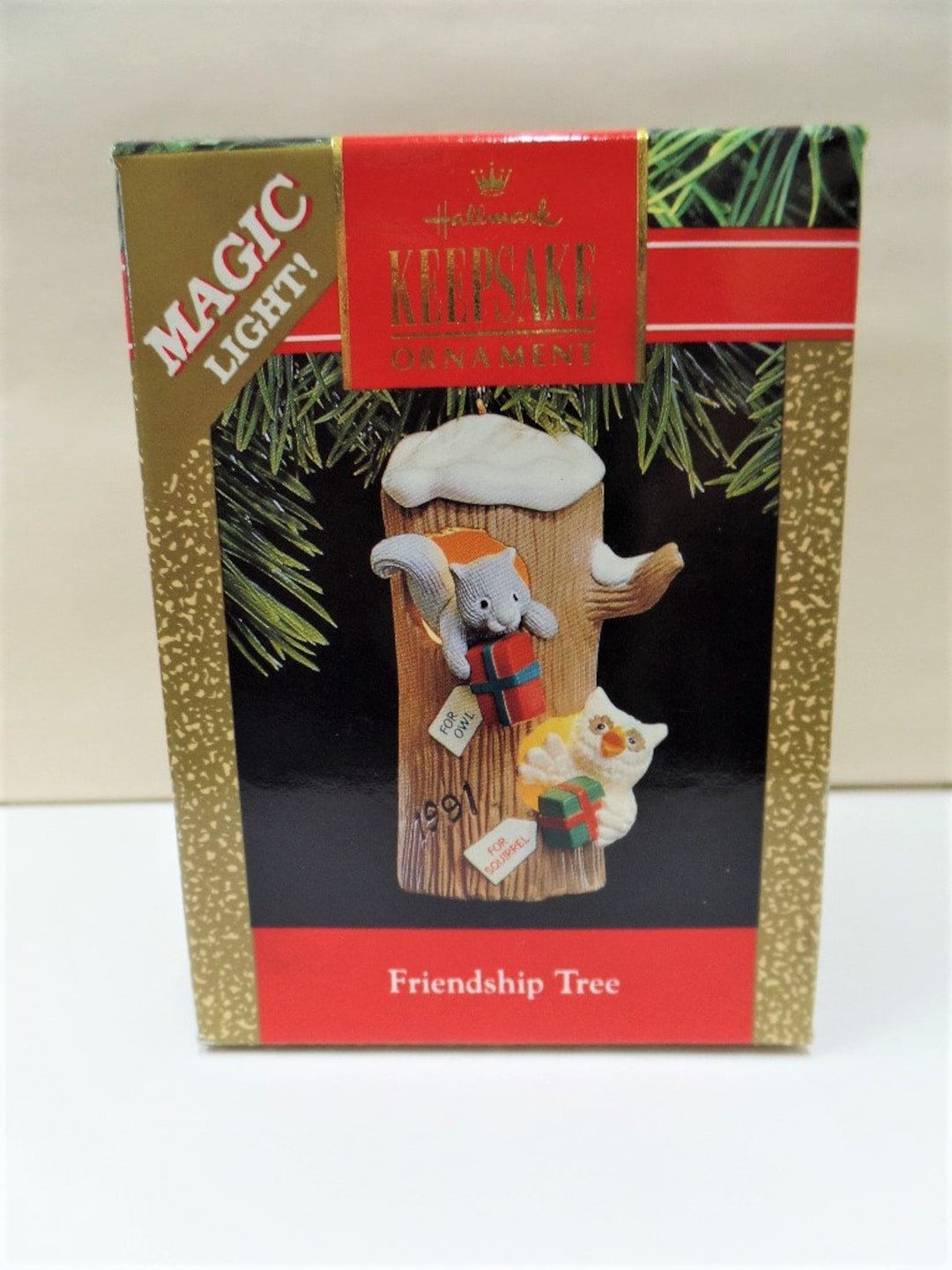 Hallmark Friendship Tree Magic Christmas Ornament NOS 1991 NRFB Lighted ...