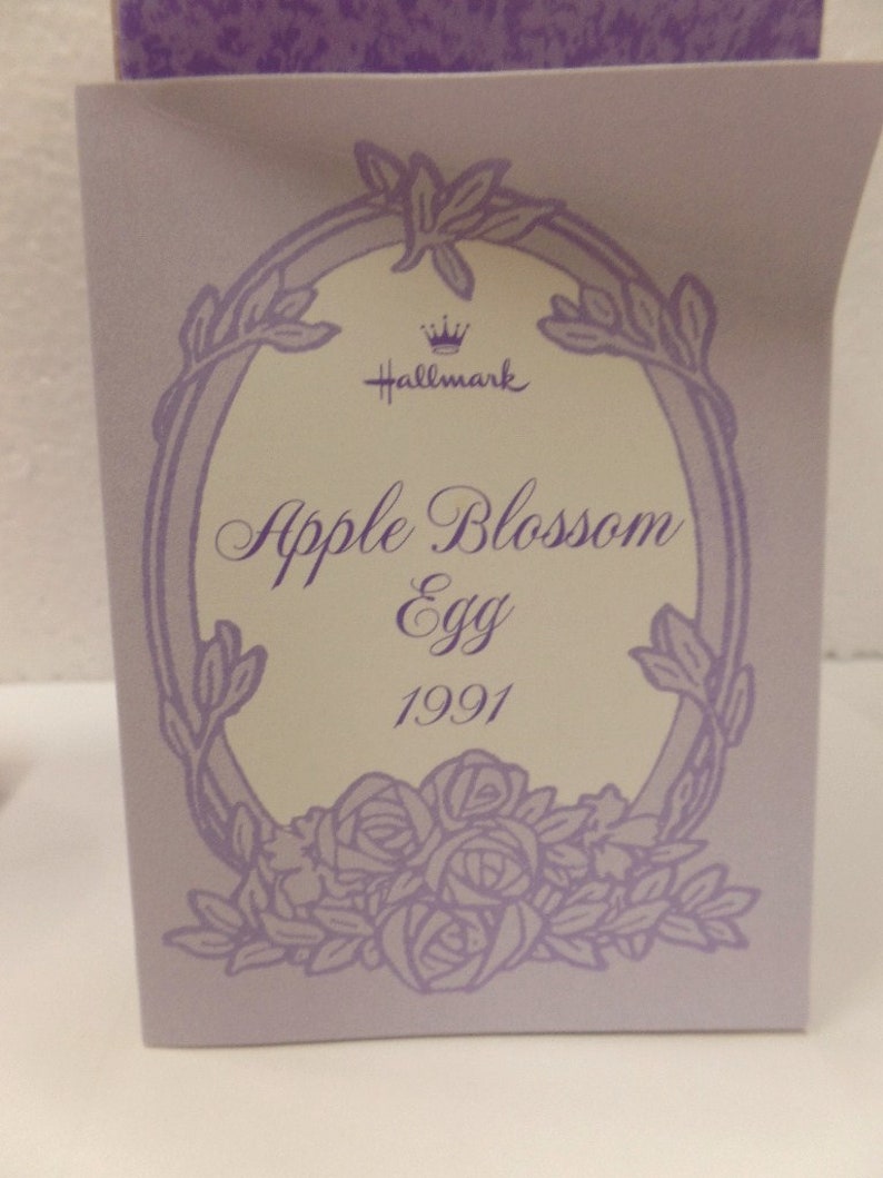 Hallmark Apple Blossom Porcelain Egg With Stand 1990 | Etsy
