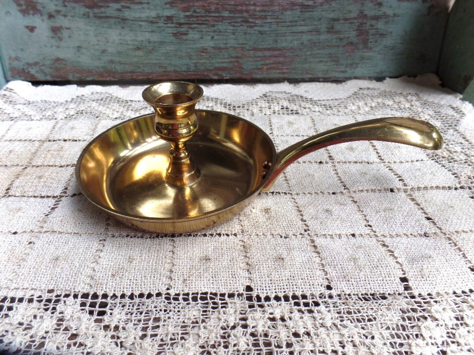 Vintage Brass Frying Pan Candlestick Holder Brass Skillet - Etsy
