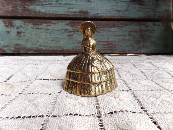 Vintage Solid Brass Southern Lady Bell | Etsy