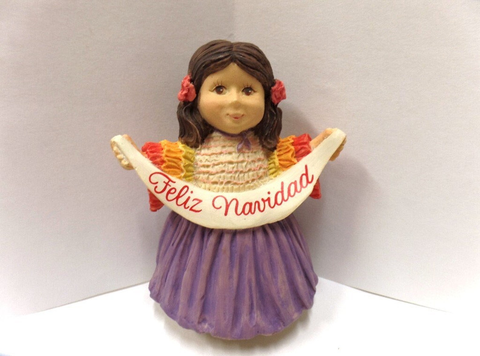 Hallmark Girl in Ruffles Spanish Wish Christmas Figurine 1990 NOS Hand ...