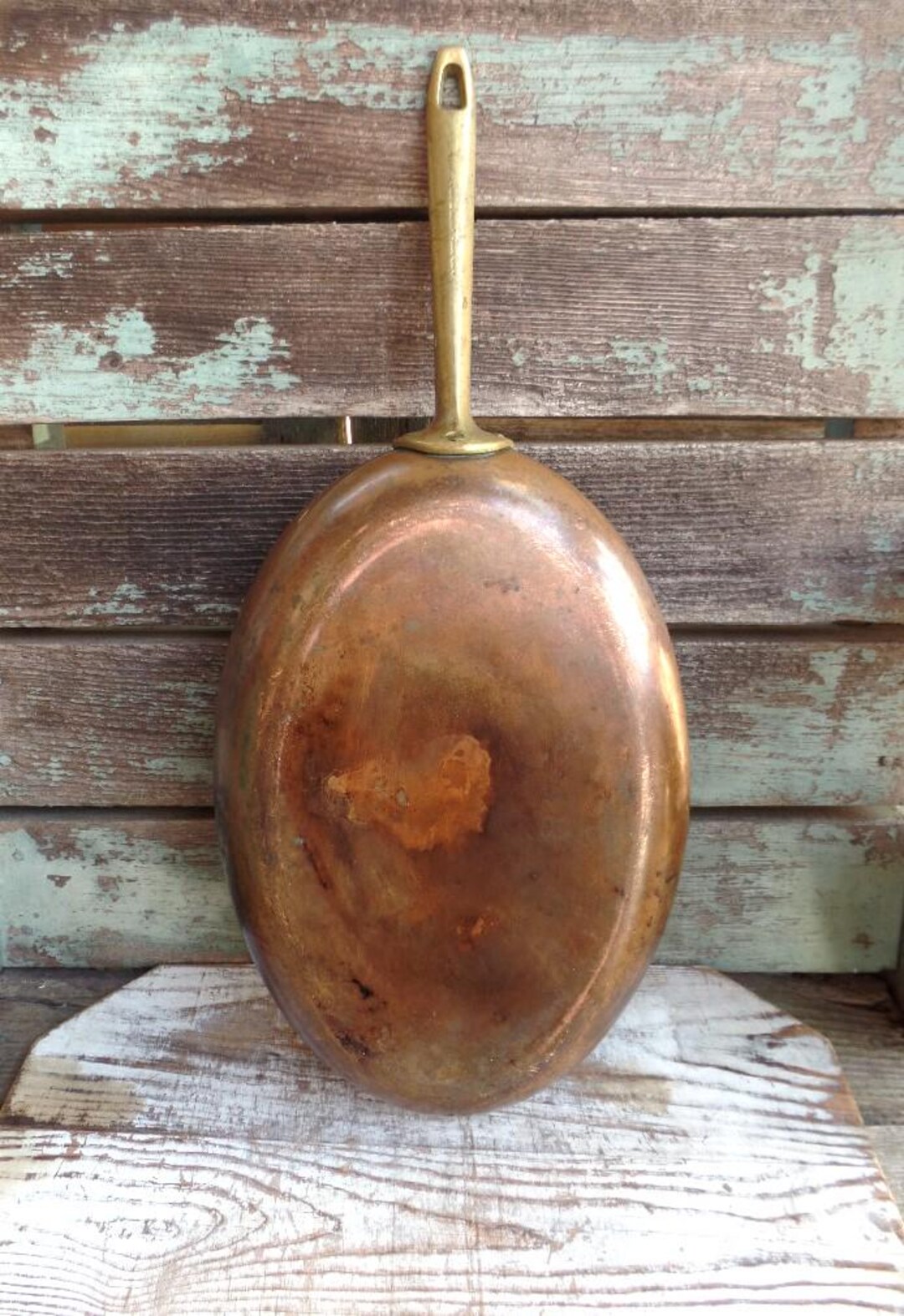 Vintage Paul Revere Oval Copper Sauté Frying Pan Brass Handle Limited ...