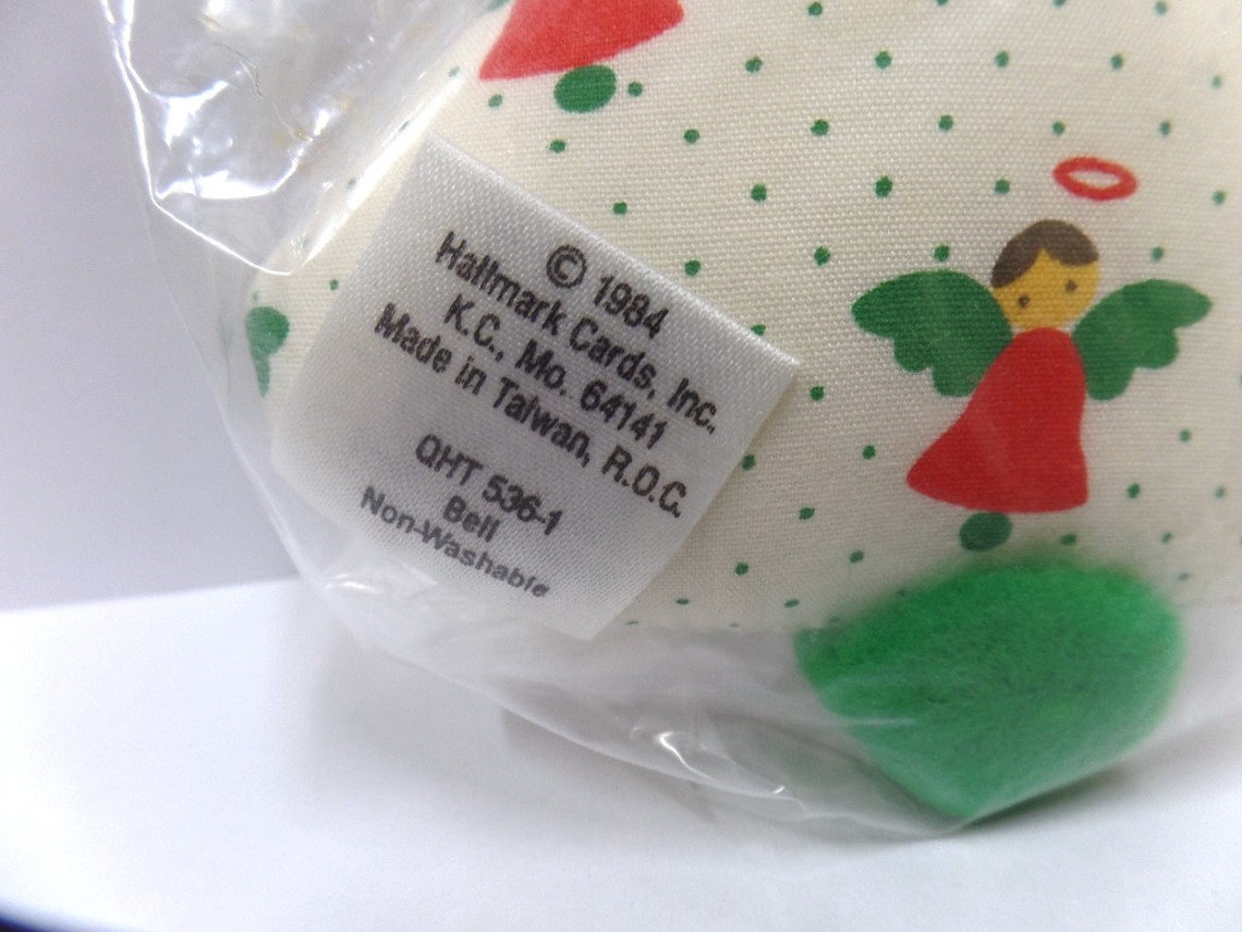 Hallmark Bell With Angels Fabric Christmas Ornament 1984 NOS - Etsy