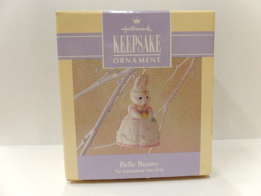 Hallmark Belle Bunny Easter Ornament 1992 NOS Hand-painted - Etsy