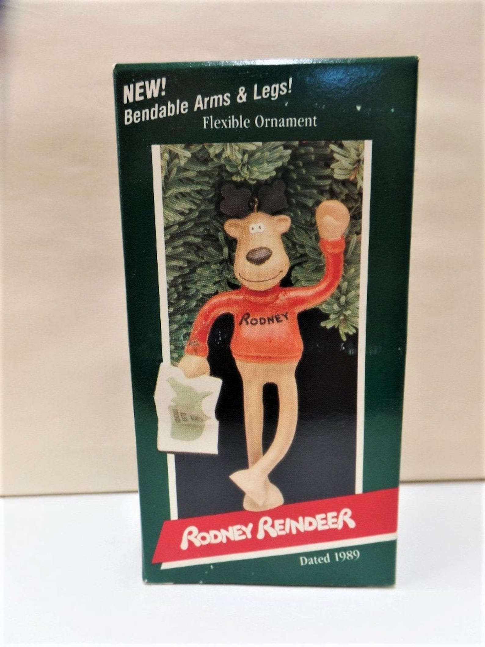 Hallmark Rodney Reindeer Christmas Ornament 1989 NOS Bendable - Etsy