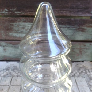 Vintage Clear Glass Christmas Tree Jar Apothecary Storage Container 10 ...