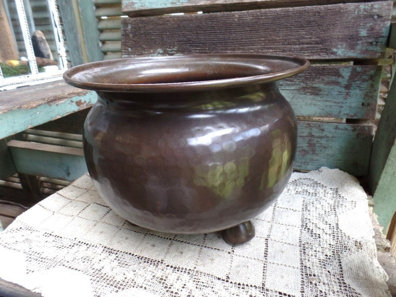 Vintage Footed Hammered Copper Pot Copper Planter Russian - Etsy