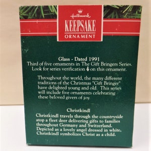 Hallmark the Gift Bringers Christkindl Glass Christmas Ornament 1991 ...