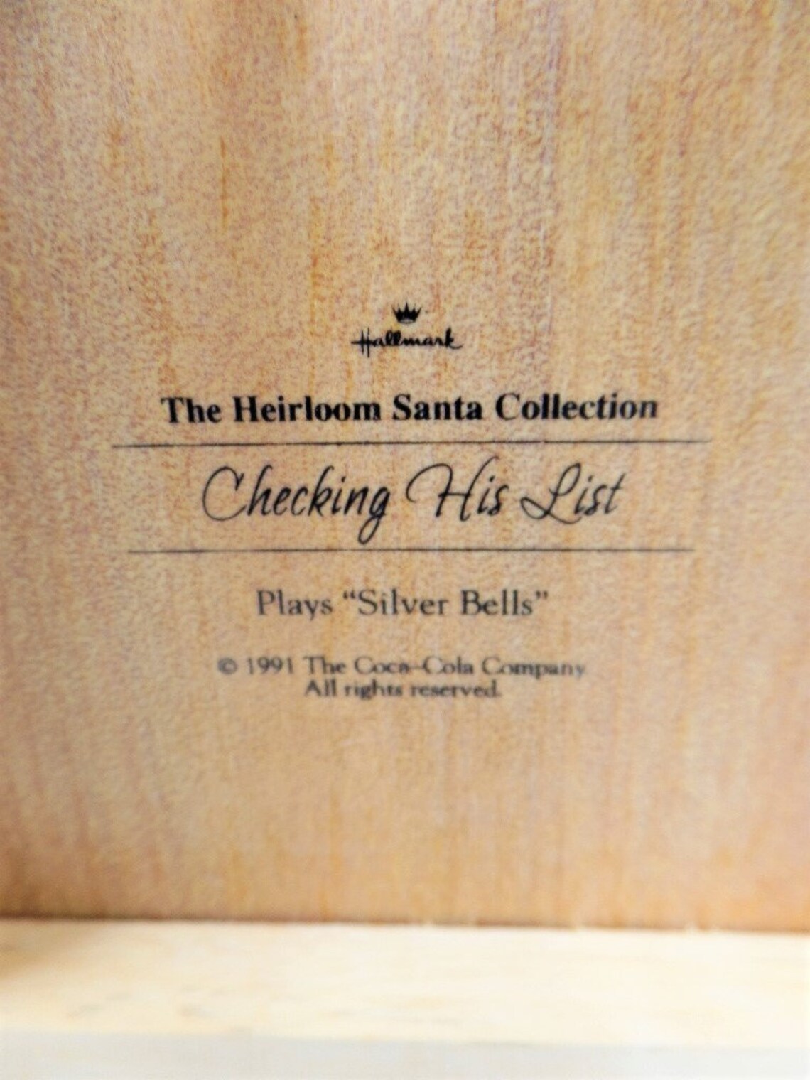 Hallmark Checking His List Lacquer Music Box 1991 NOS Heirloom Santa ...