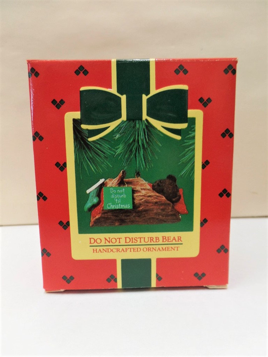Hallmark Do Not Disturb Christmas Ornament 1985 NRFB New Flocked Bear ...