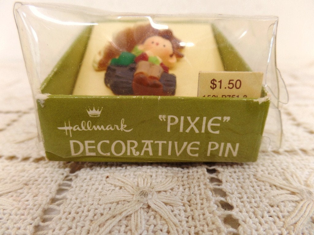Vintage Hallmark Pixie Lapel Pin 1970's NOS Pixie Flower | Etsy
