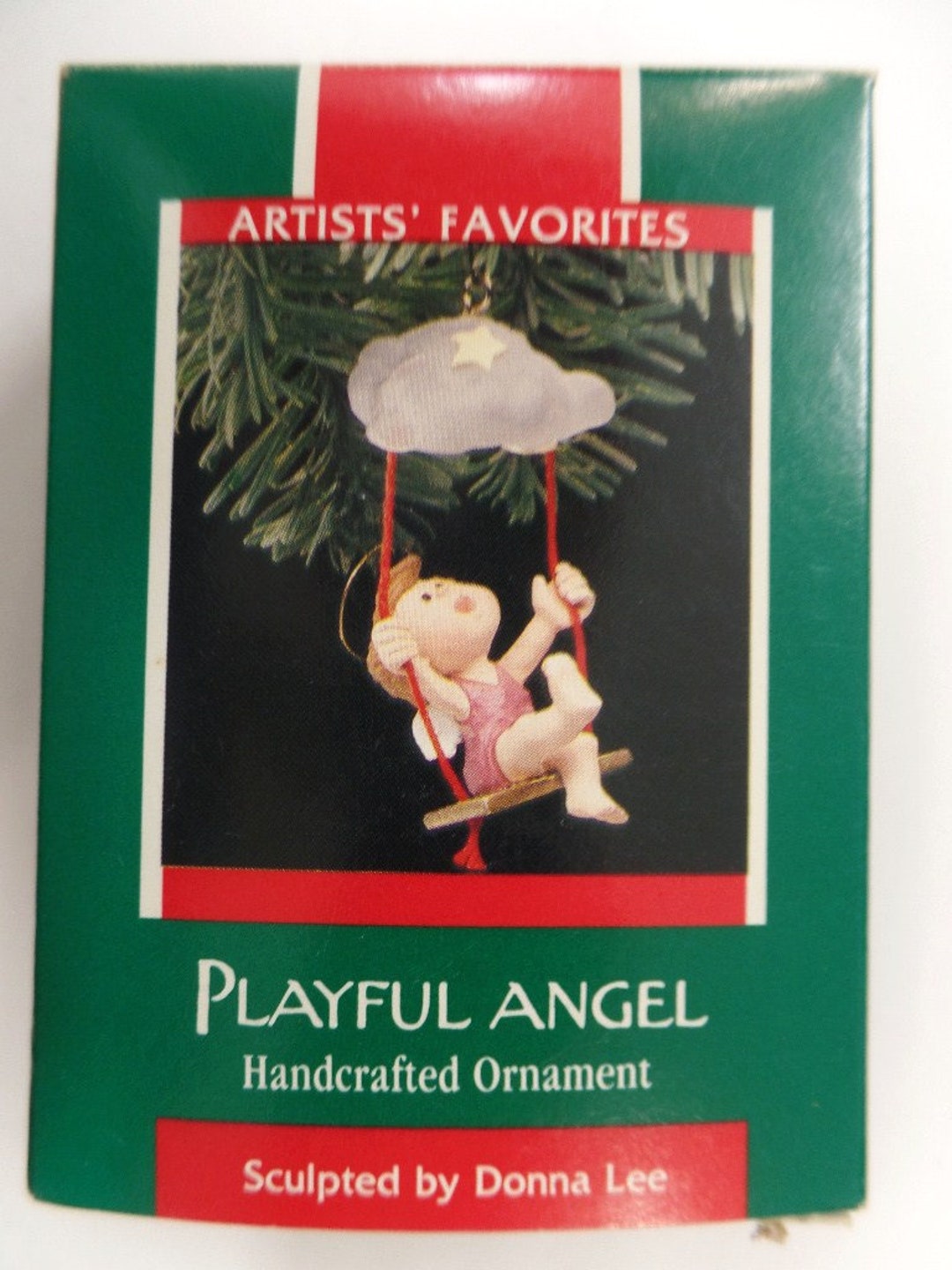Hallmark Playful Angel Christmas Ornament 1989 NOS NRFB Angel Swinging ...