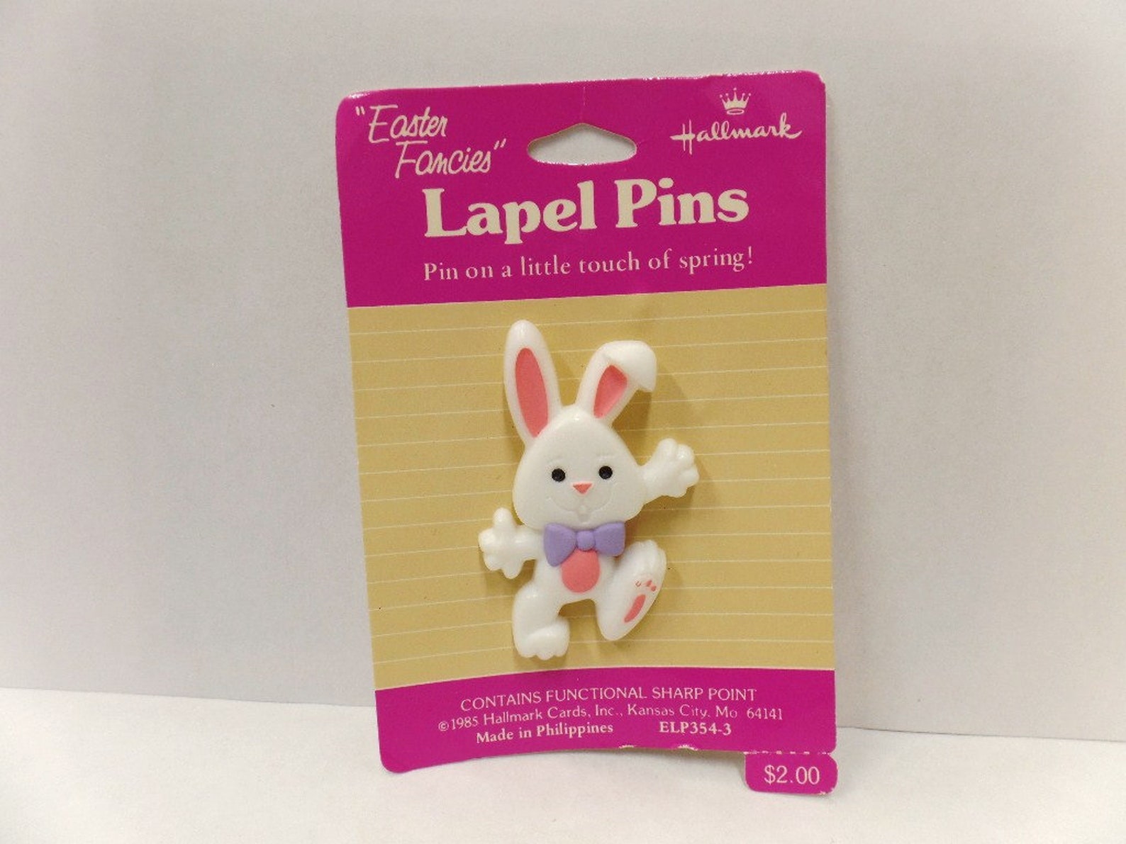 Vintage Hallmark Easter Lapel Pin 1985 NOS Bunny With Purple - Etsy
