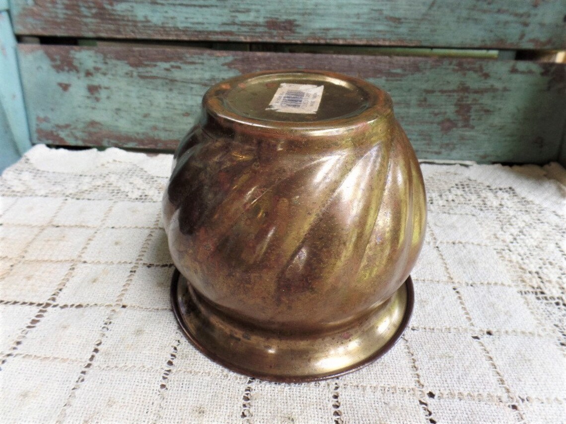 Vintage Small Brass Flower Pot Brass Planter Embossed Twist - Etsy