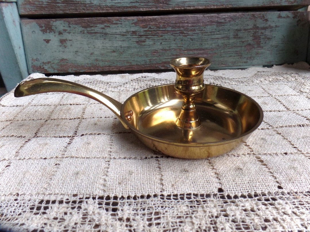 Vintage Brass Frying Pan Candlestick Holder Brass Skillet - Etsy