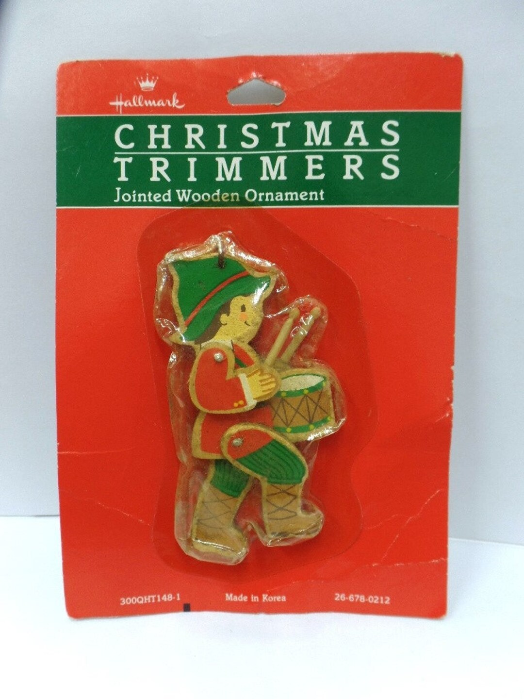 Hallmark Little Drummer Boy Jointed Wooden Christmas Ornament 1980's ...