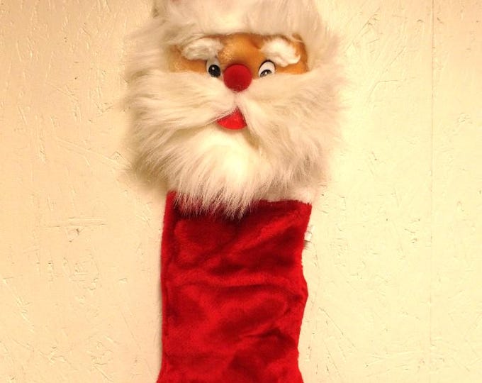 Vintage Pacific Products Plush Santa Claus Christmas Stocking 21" Made ...